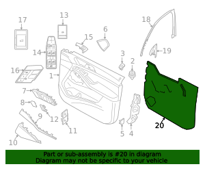 51416997690 - 2019-2023 BMW Door Panel Insulation (51-41-6-997-690 ...