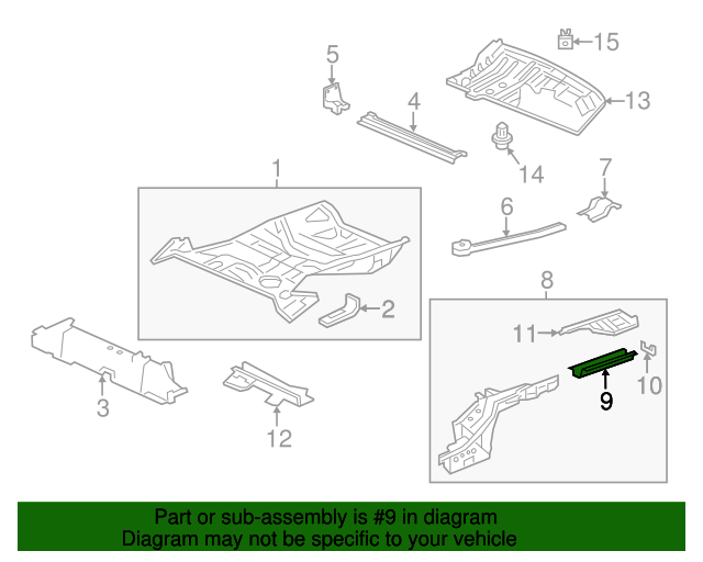 04653-T0A-A00ZZ - Frame B Set, R Rear 2012-2016 Honda CR-V | Honda ...