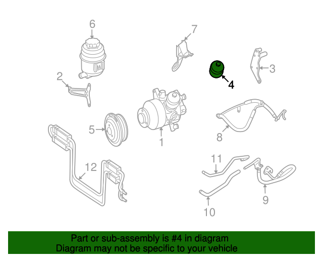 000-466-04-00 - Power Steering Pump Insulator 2007-2014 Mercedes-Benz ...