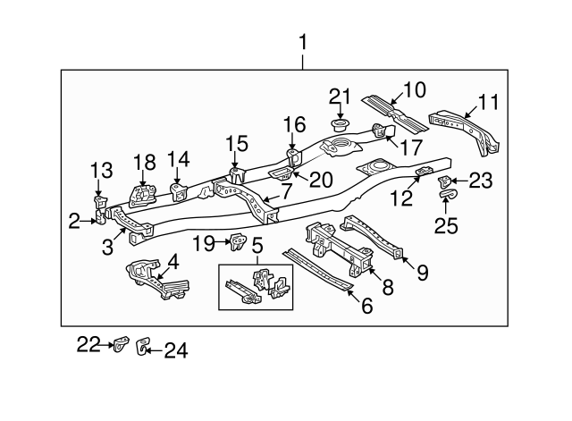 51143-60070 - Frame Assembly Reinforcement - 1998-2007 Lexus LX470 ...