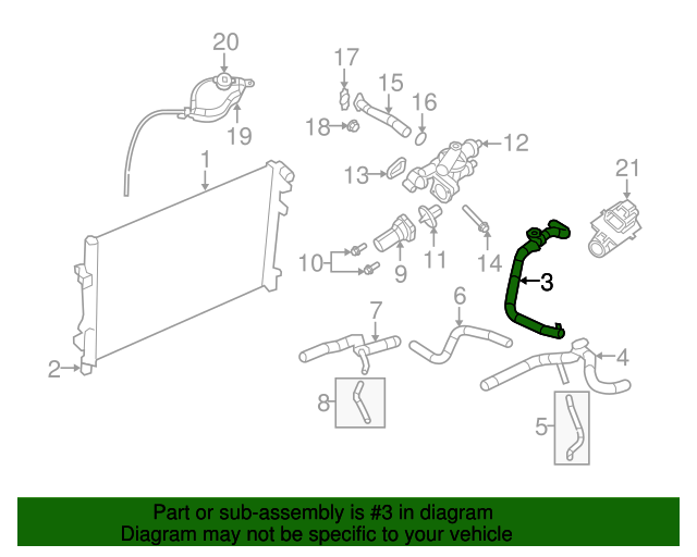 2009-2020 Dodge Journey Upper Hose 5058394AG | TascaParts.com