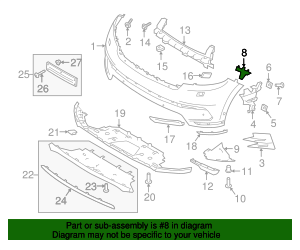 LR093501 - Bumper Cover Bracket 2018-2023 Land Rover Range Rover Velar ...