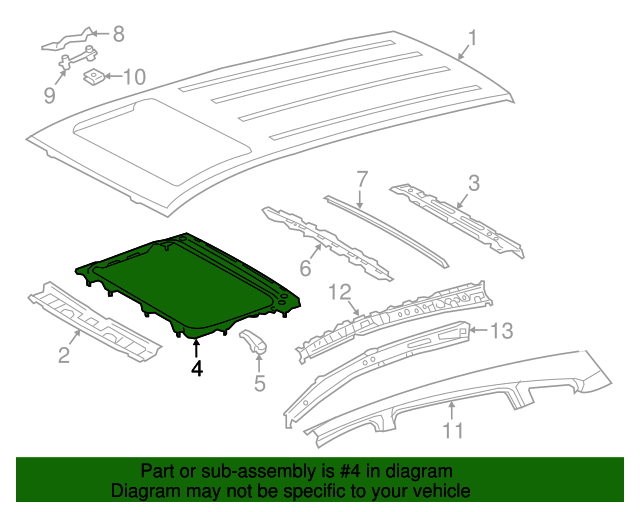 2013-2018 Toyota RAV4 Sunroof Reinforced 63142-0R030 | Toyota Parts Center