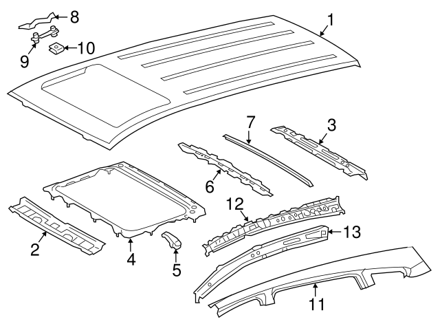 63111-0R091 - Roof Panel 2016-2018 Toyota RAV4 | Ourisman Toyota Parts