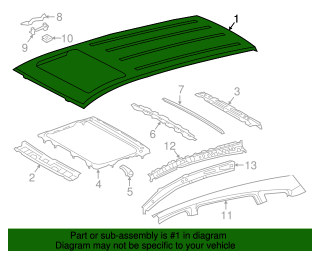 63111-0R091 - Roof Panel 2016-2018 Toyota RAV4 | Ourisman Toyota Parts