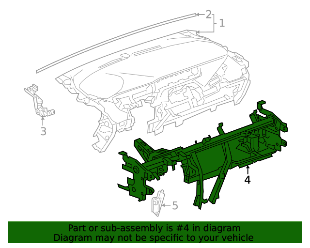 2022-2023 Chevrolet Bolt EV Instrument Panel Cross-Member 42760677 ...