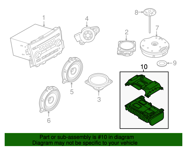 2015-2020 Nissan Murano Amplifier 28061-5AA1C | TascaParts.com