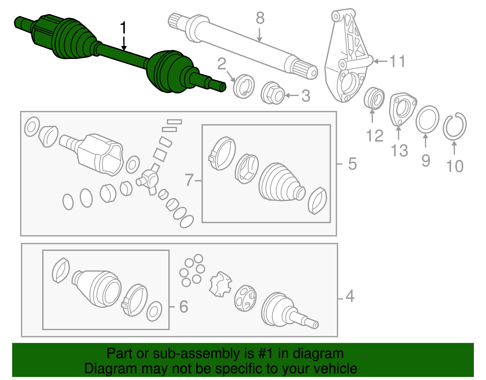 2011-2016 Chevrolet Front Passenger Side Half-Shaft Assembly 13367770 ...