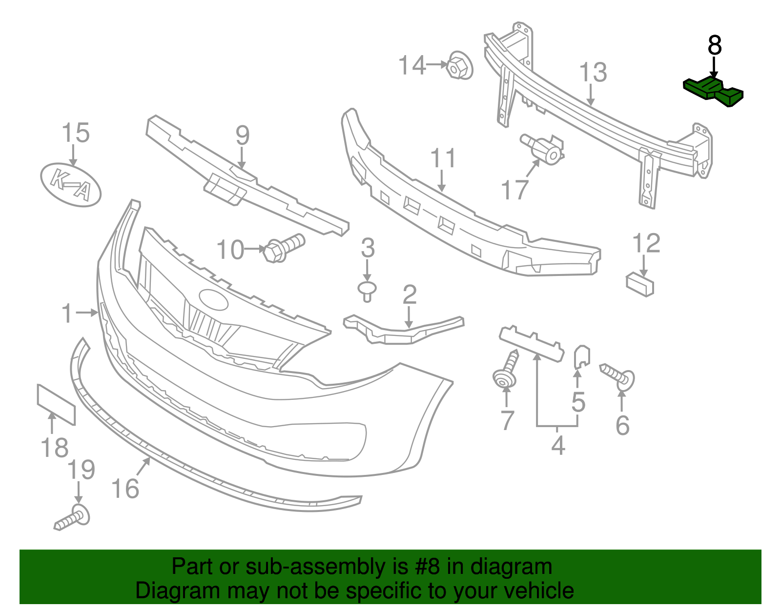 86527-1W200 - Upper Bracket 2012-2017 Kia Rio | Kia.Parts Store