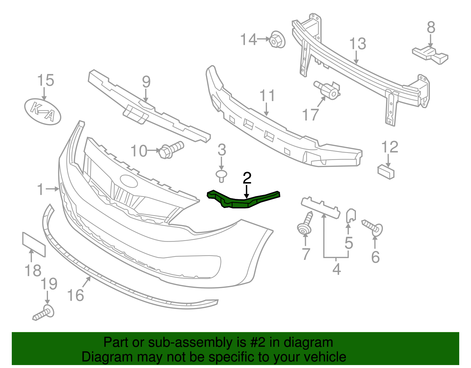 86581-1W000 - Inner Bracket 2012-2015 Kia Rio | Kia.Parts Store