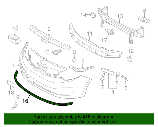 86591 1W000 - Lower Deflector 2012-2013 Kia Rio | Kia.Parts Store