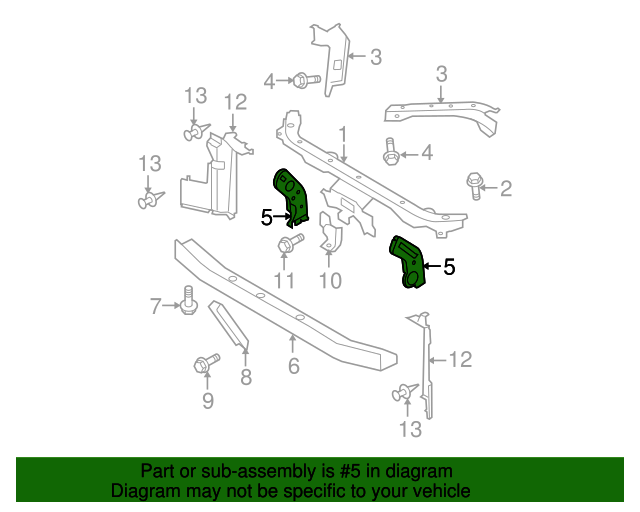2007-2012 Nissan Versa Side Support F2520EL0MA | TascaParts.com