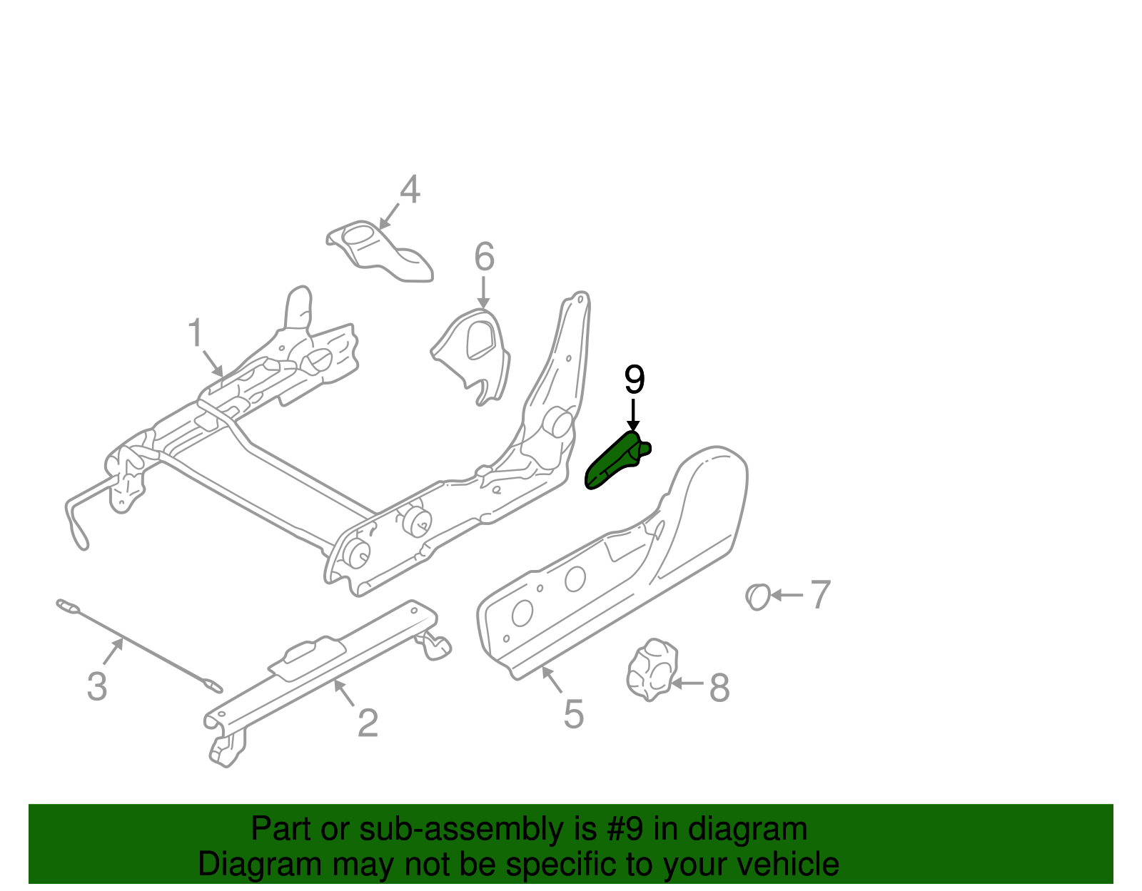 2002 Subaru Forester Recline Lever 64143FC110NF | Subaru Parts For You