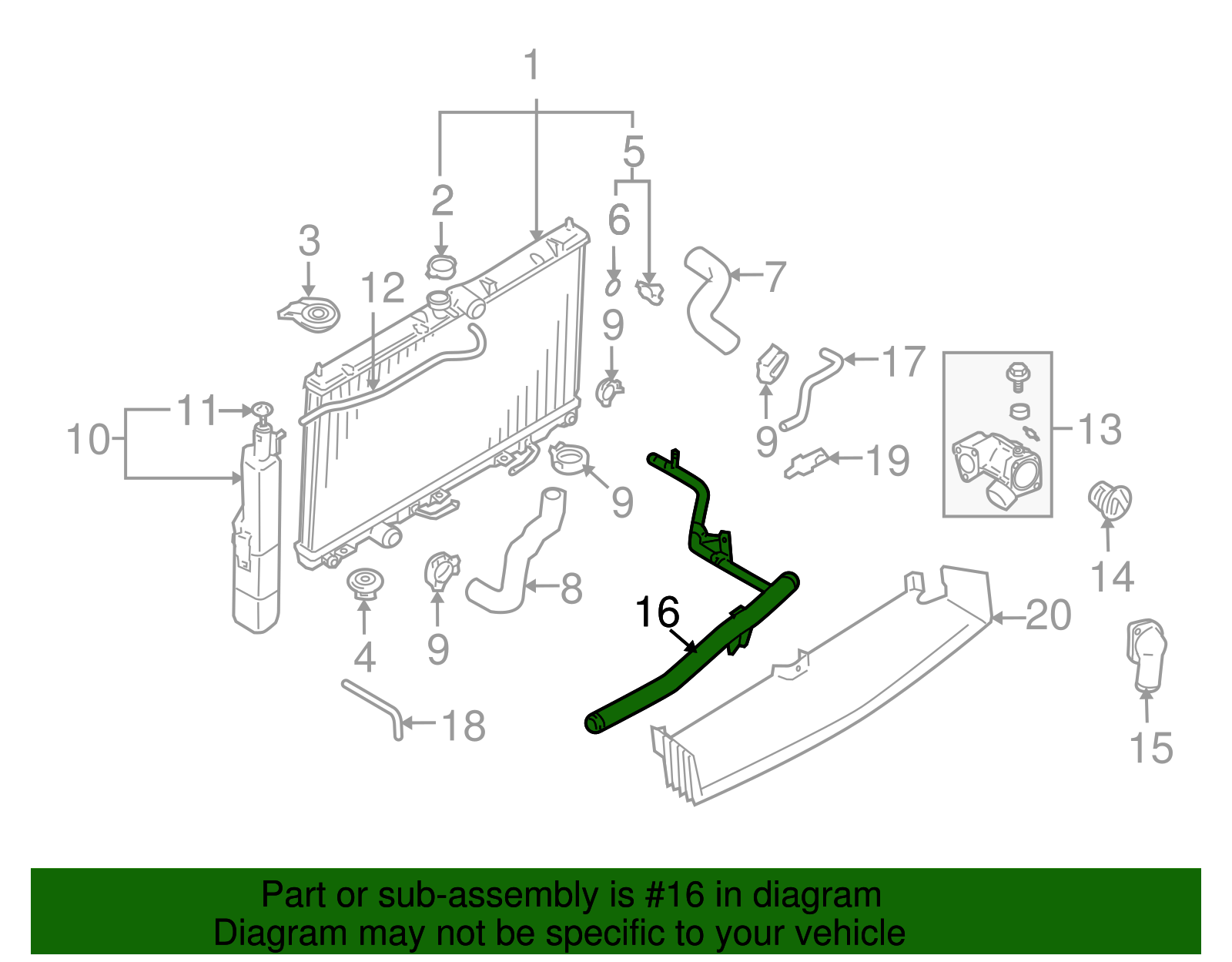 2003 Mitsubishi Outlander Water Inlet MD379209 | Mitsubishi Parts Warehouse
