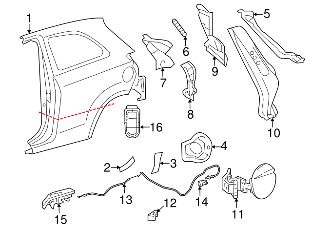 2018 Toyota Yaris Upper Trough 61621-0D130 | Toyota Parts Center