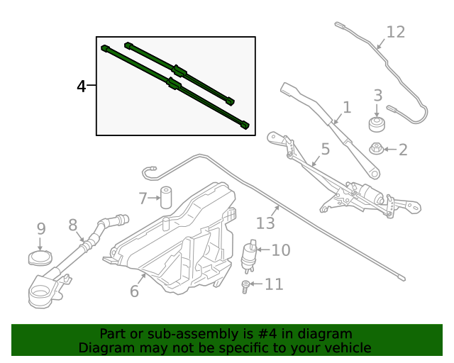 61619478361 - 2019-2024 BMW Wiper Blade (61-61-9-478-361) | BMW of ...