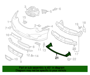 2012-2016 Porsche Bumper Impact Bar 991-505-531-02 | AutoNationParts.com