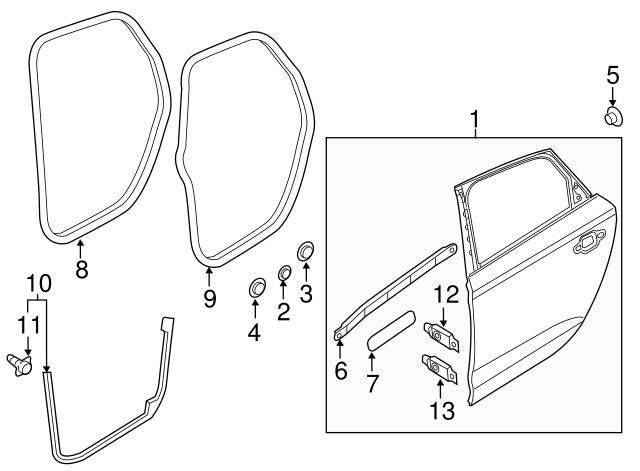 2012-2018 Audi Door Weather-Strip 4G5-839-911-A | Audi USA Parts