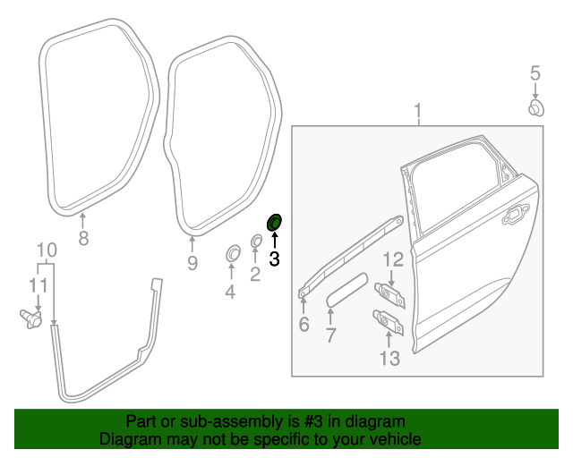 1992-2024 Audi Door Shell Grommet 431-971-908 | Audi USA Parts