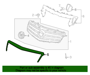 2013-2014 Cadillac ATS Front Grille Opening Bezel 22787973 ...