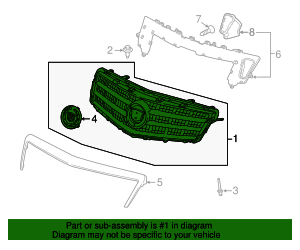 2013-2014 Cadillac ATS Front Grille 22976334 GM | GMPartsDirect.com