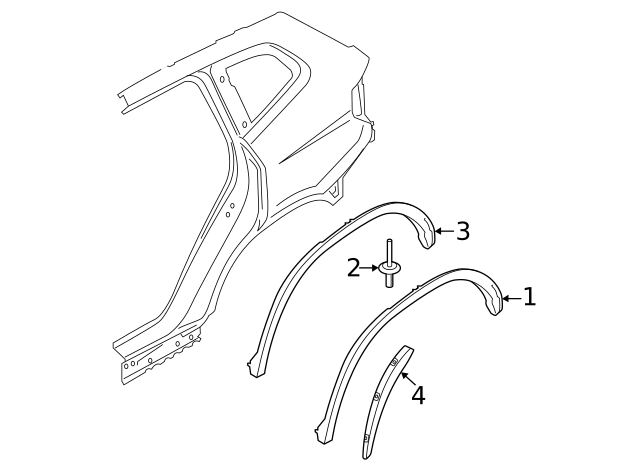 51-77-8-090-011 - Wheel Arch Molding 2019-2023 BMW X4 | AutoNationParts.com