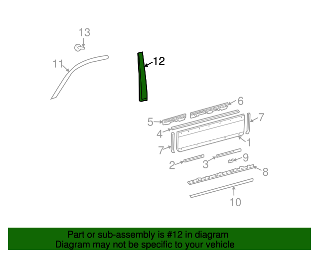 75755-60030 - Door Reveal Molding 2003-2009 Lexus GX470 ...