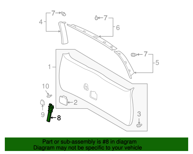 2001-2010 Toyota Liftgate Pull Handle 67908-08011-B1 | AutoNationParts.com