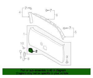 2004-2010 Toyota Sienna Lift Gate Trim Access Panel 67807-AE010-E0 ...
