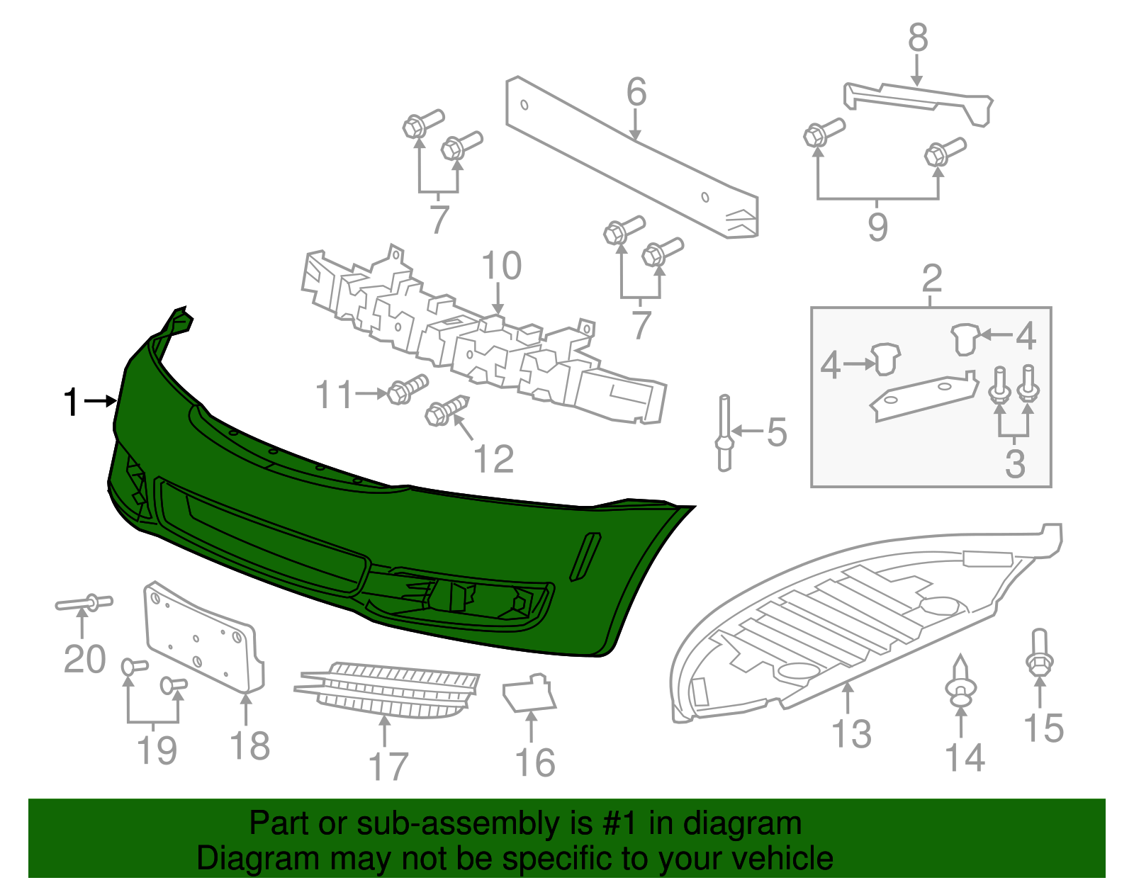 2011-2017 Chevrolet Caprice Front Bumper Cover 92288105 | OEM Parts Online