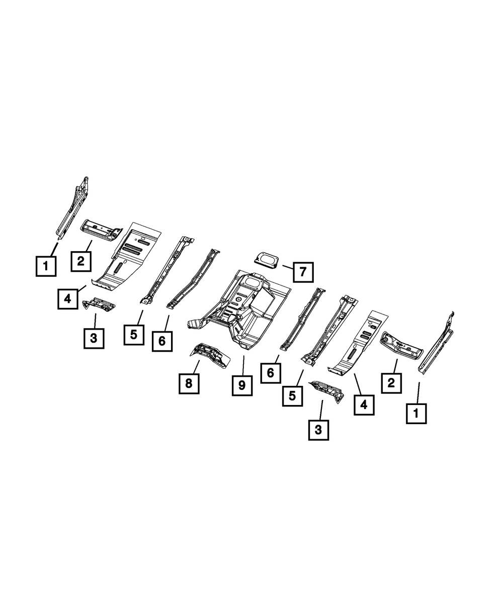 2018-2025 Jeep Front Floor Pan Rail, Left 68298537AA | QuirkParts