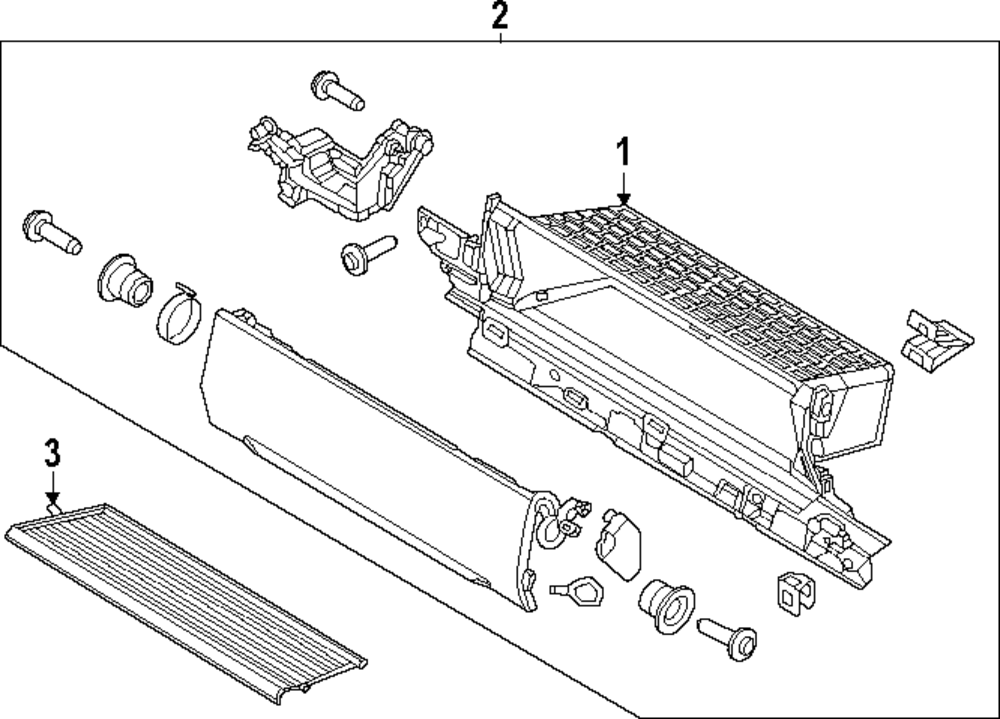 PC3Z-26045G34-DA - Glove Box Assembly Mat 2023-2024 Ford | Big 3 Auto Parts