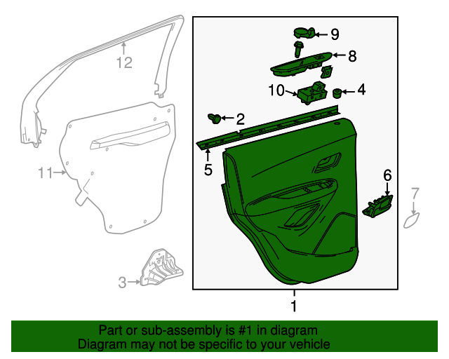 42772910 GM Black Rear Passenger Side Door Trim | GM Parts Store