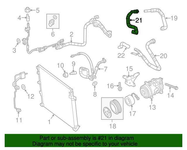 2014-2018 Mopar Heater Hose 68199254AB | TascaParts.com