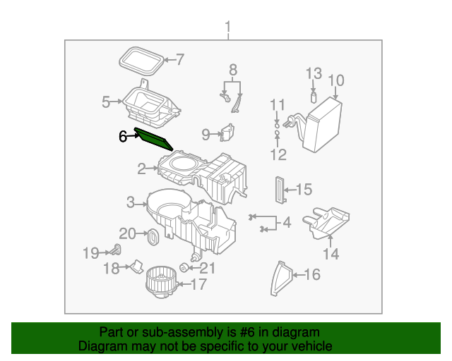 0K30B-61B05 - Cabin Air Intake Duct 2003-2005 Kia Rio | Kia.Parts Store