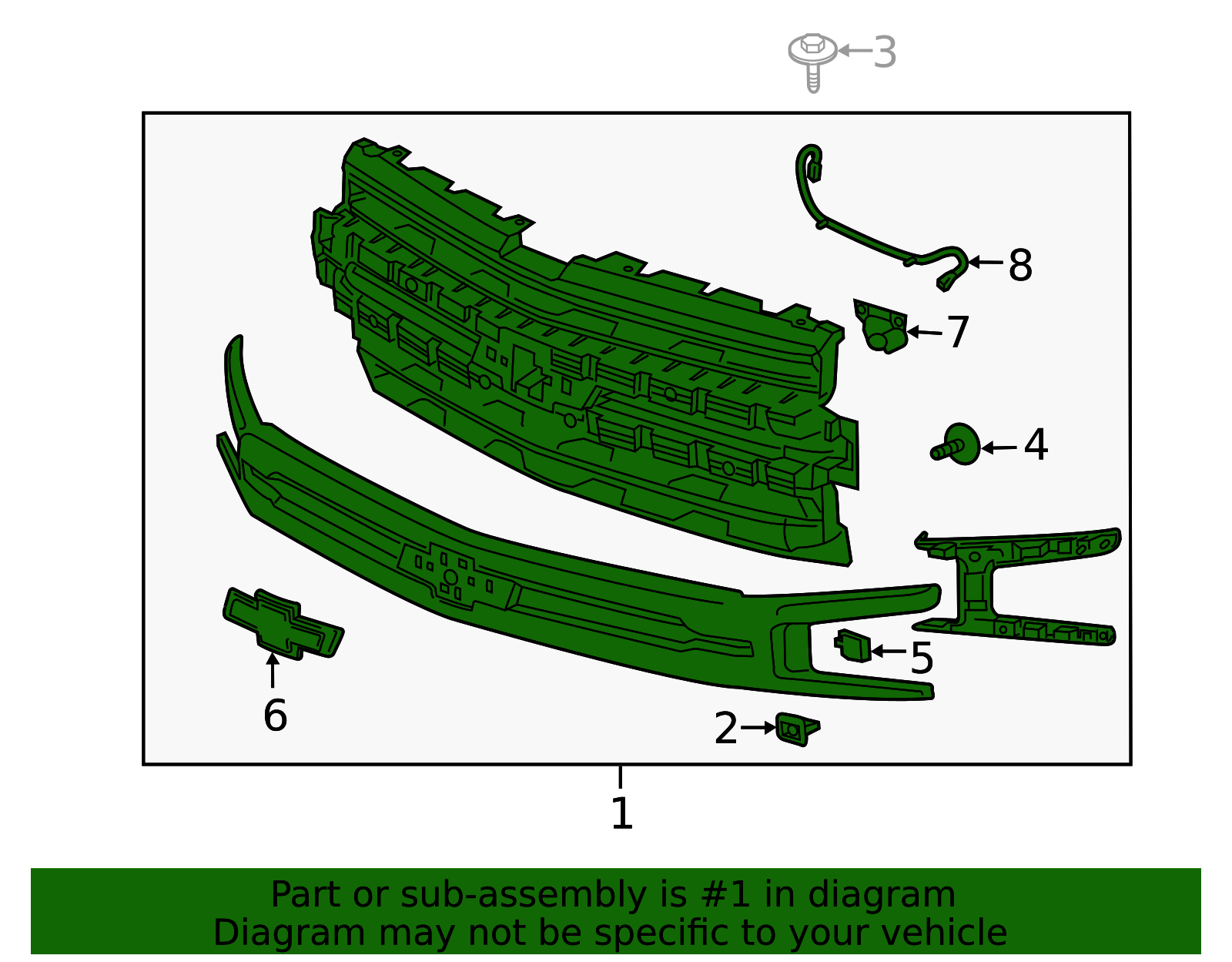 2020-2022 Chevrolet Front Grille 84699839 | TascaParts.com