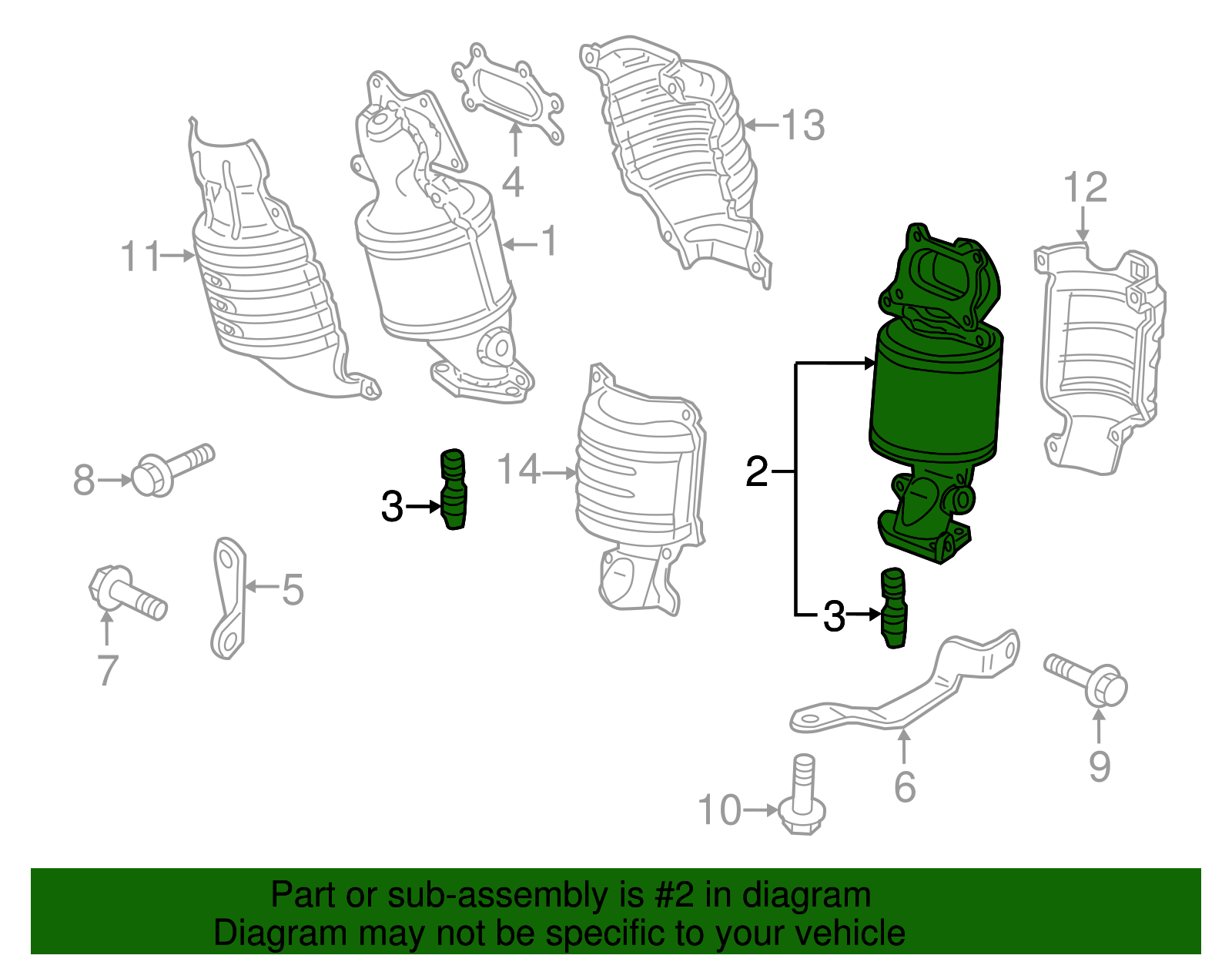 2011-2013 Honda Odyssey Catalytic Converter 18290-RV0-A00 | OEM Parts ...