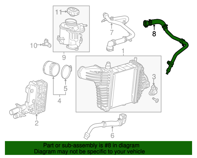 133-200-00-53 - Coolant Hose 2014-2019 Mercedes-Benz CLA 45 AMG ...