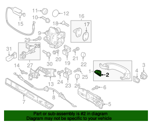 2011-2017 Volkswagen Touareg Handle, Outside Pad 7P6-837-209-9B9 ...