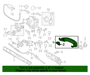 2011-2016 Volkswagen Touareg Handle, Outside 7P6-837-206-H-GRU | VW ...