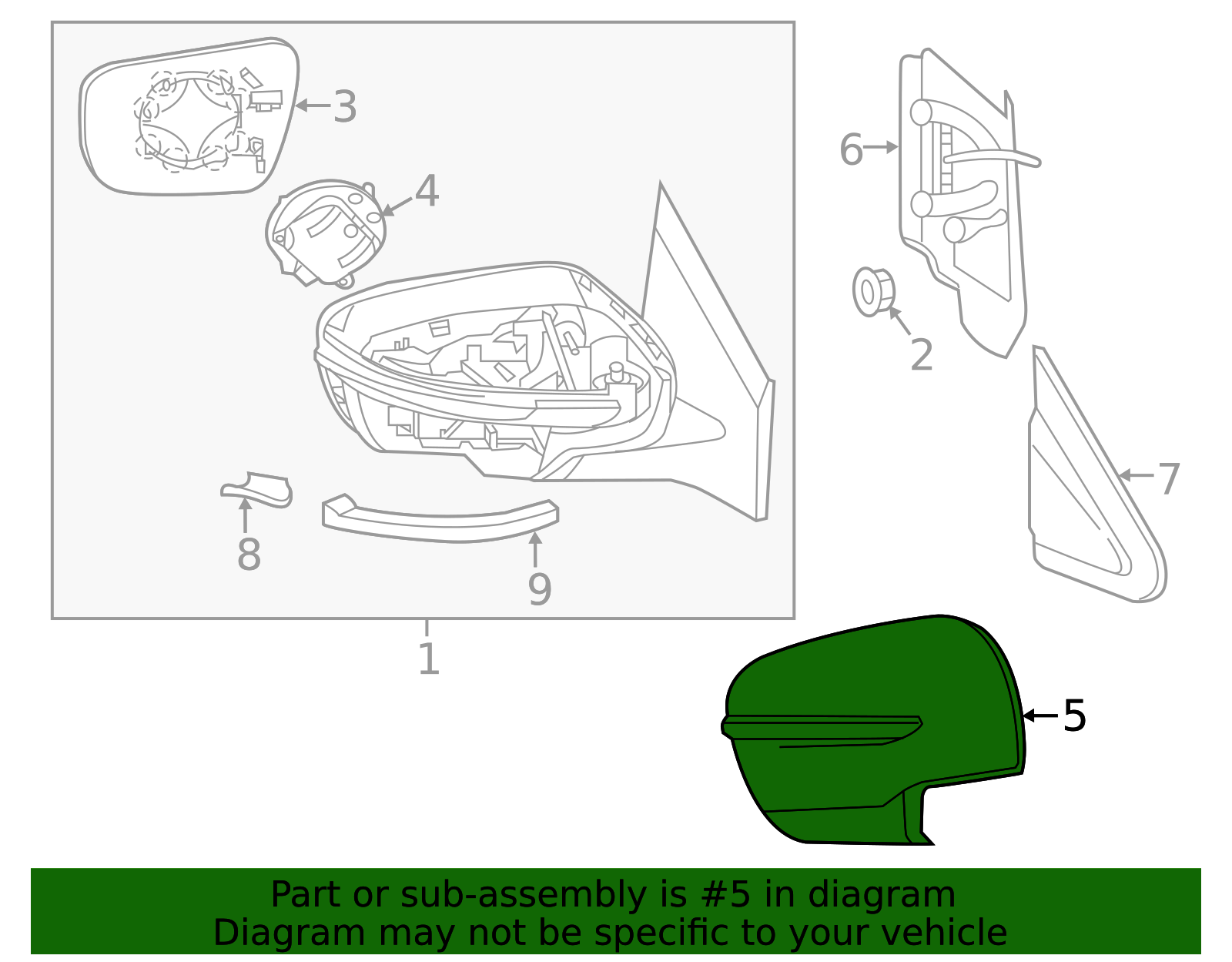 96374-4BA0A - 2014-2024 Nissan - Mirror Cover | Anicra Nissan Parts