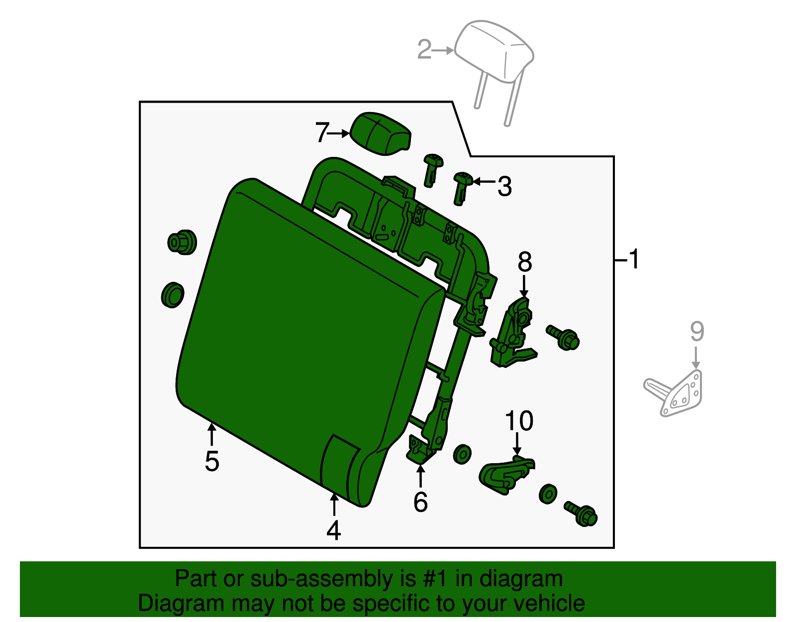 6902C444HB - Seat Back Assembly 2015 Mitsubishi Mirage | Mitsubishi ...