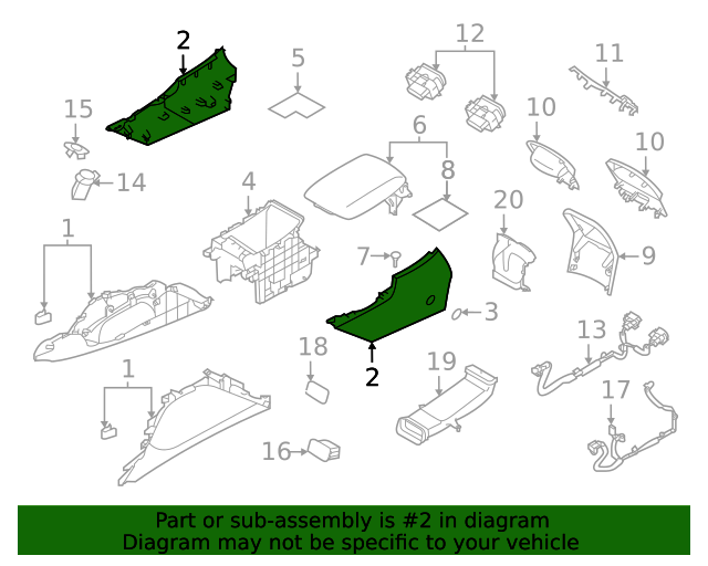 2020 Subaru Console Panel 92113AN01A | QuirkParts