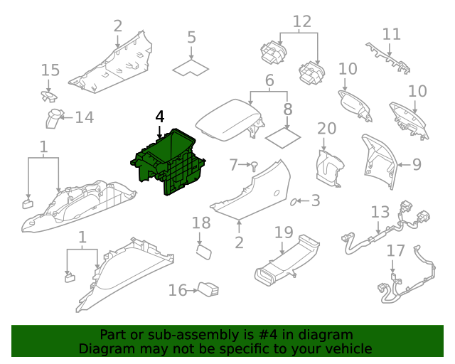 2020-2023 Subaru Compartment Box 92174AN00A | Subaru Parts Store