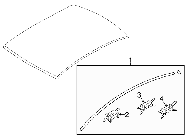 2015-2019 Hyundai Sonata Roof Molding 87210-C1000 | HyundaiParts.Online