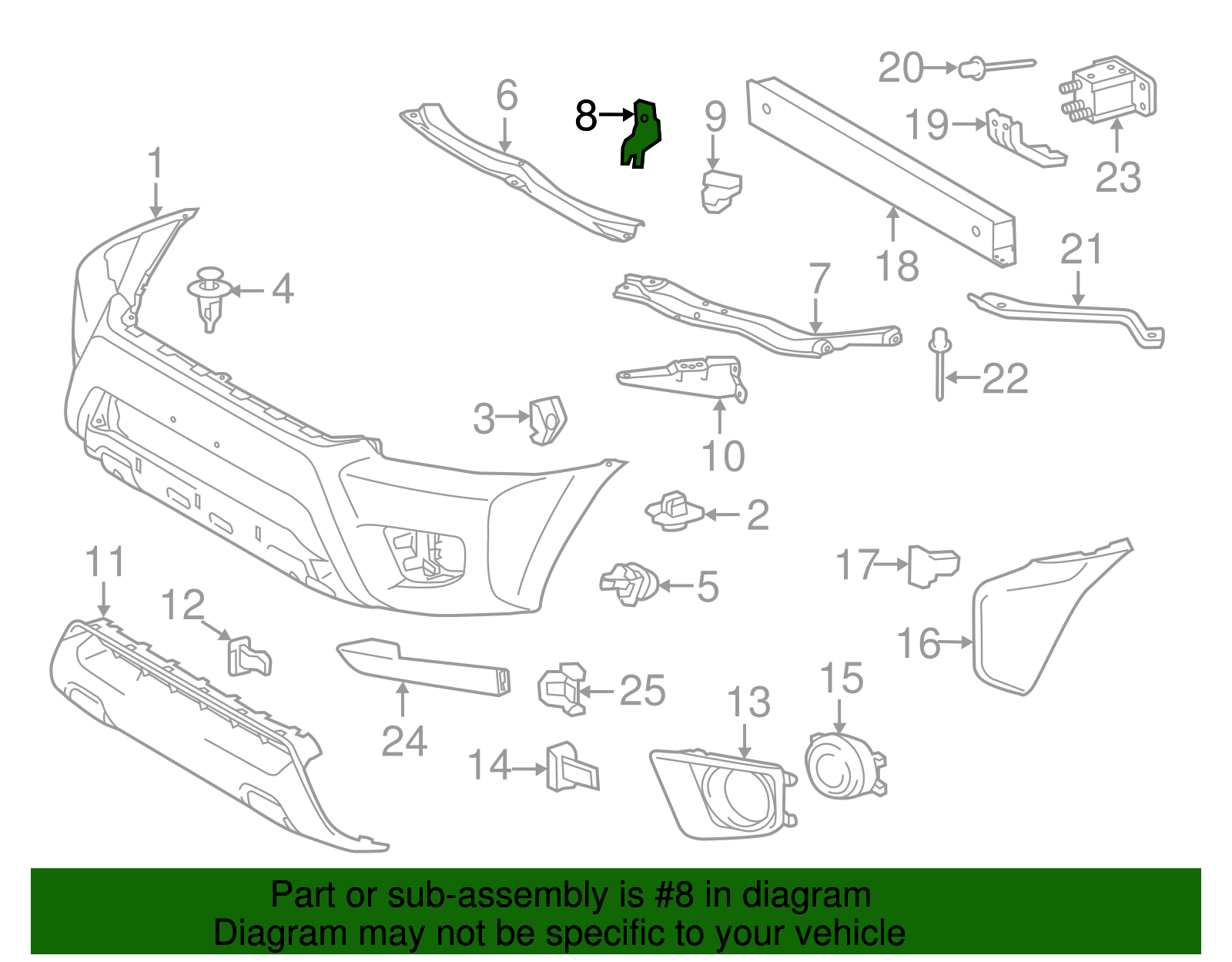 52531-04010 - Bumper Cover Support Rail Clip 2012-2015 Toyota Tacoma ...