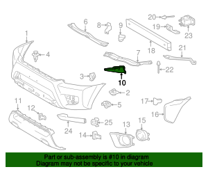 53273-04030 - Bumper Cover Bracket 2012-2015 Toyota Tacoma ...