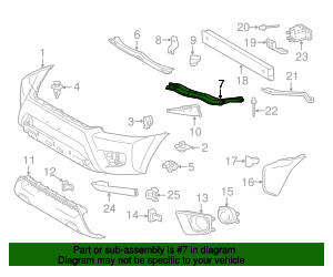 2012-2015 Toyota Tacoma Bumper Cover Support Rail 52126-04020 ...