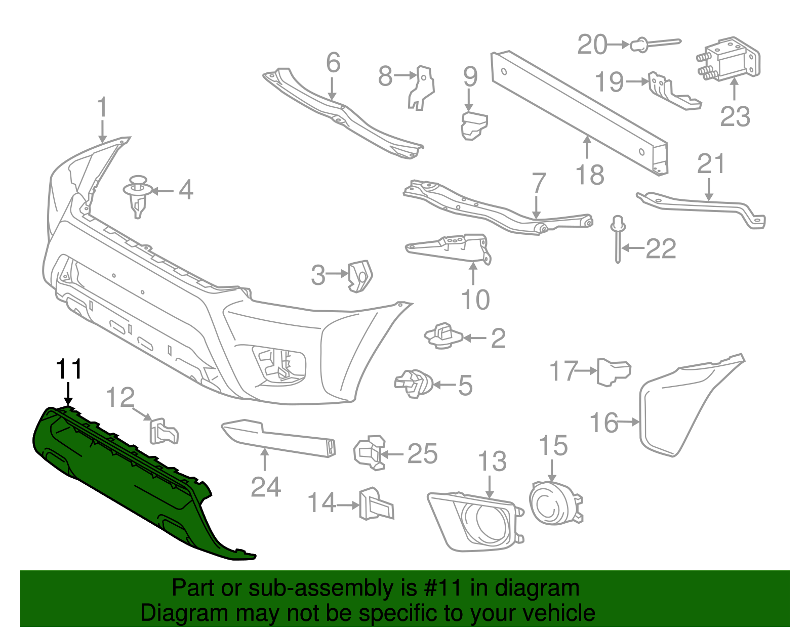 2012-2015 Toyota Tacoma Lower Grille 53112-04030 | OEM Parts Online