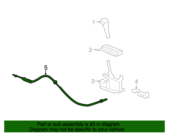 2007-2017 GM Automatic Transmission Control Lever Cable 23256076 GM ...
